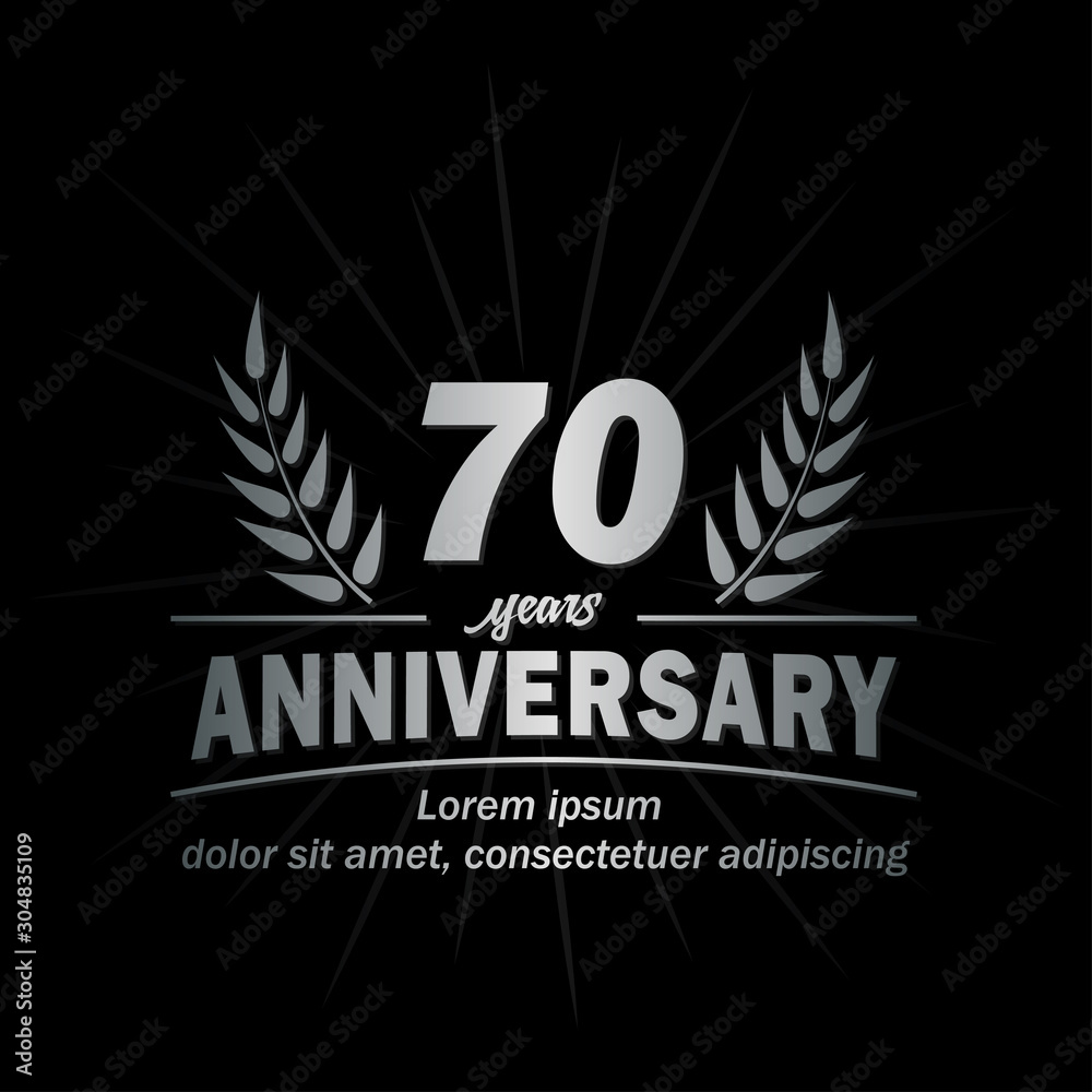 70 years logo. Seventy years anniversary vector and illustration design ...
