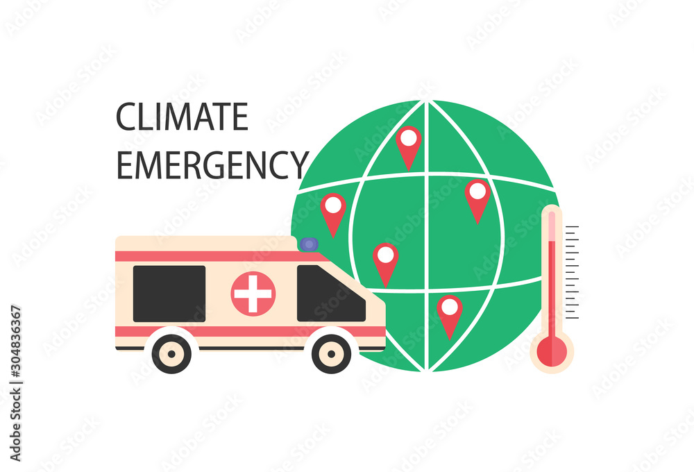 Climate Emergency Declaration Vector. Environmental issues on planet ...