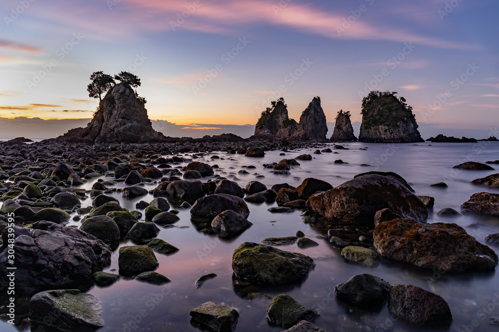 Dawn at Minokakeiwa Rocks, Japan Stock Photo | Adobe Stock