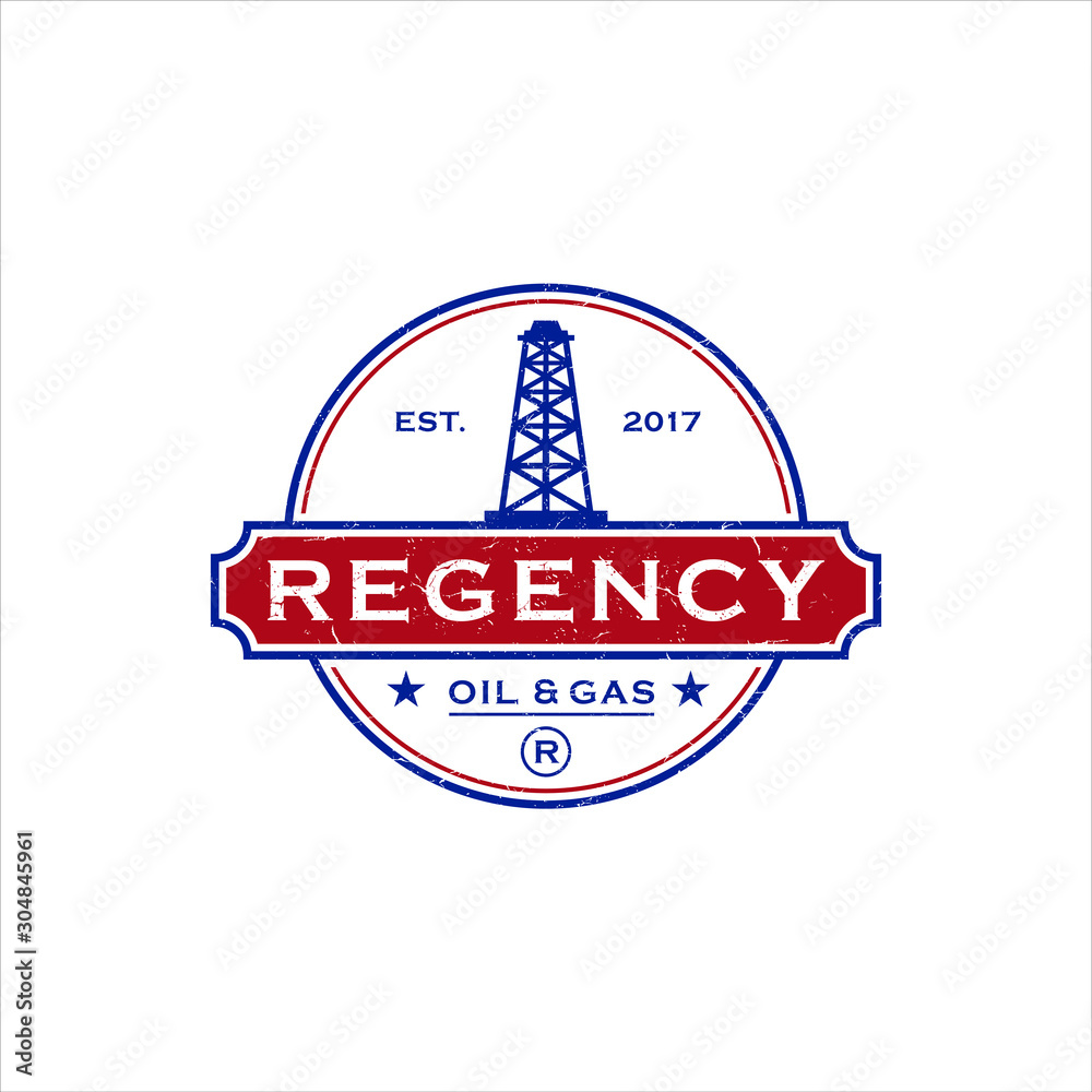 Vintage Retro Rustic Oil and Gas Industry Illustration for Label Stamp ...
