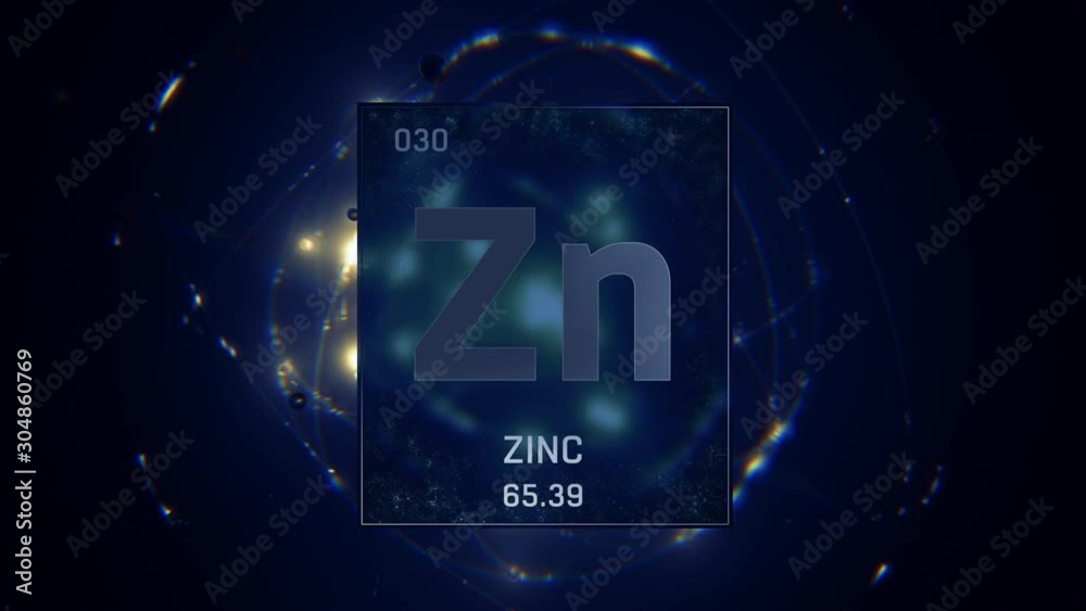 Video Stock Zinc as Element 30 of the Periodic Table. Seamlessly ...