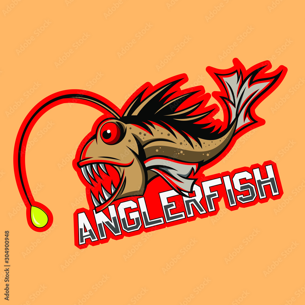 anglerfish mascot and esport gaming logo Stock Vector | Adobe Stock