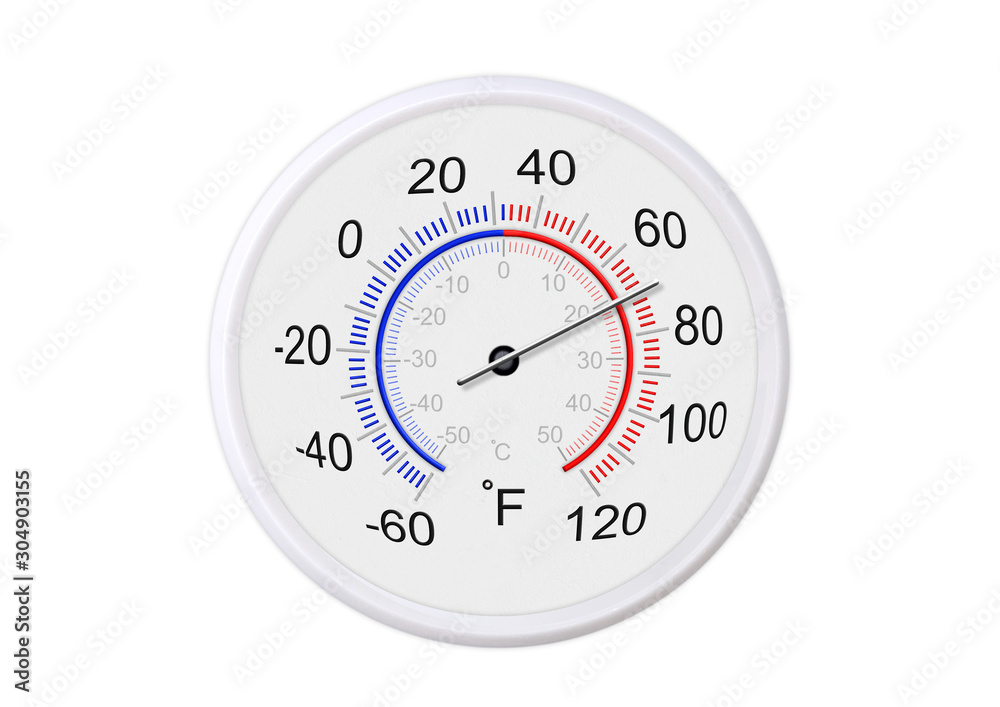 Fahrenheit And Celsius Scale White Round Thermometer For Measuring Fahrenheit And Celsius Scale White Round Thermometer For Measuring