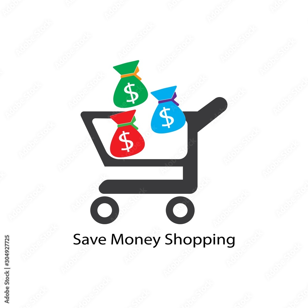 SHOPPING LOGO VECTOR ILLUSTRATION TEMPLATE Stock Vector | Adobe Stock