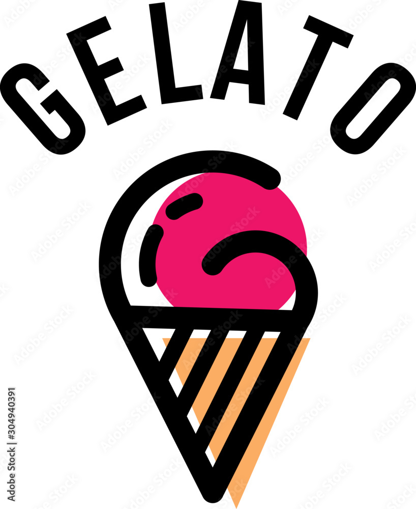 Gelato italian logo Stock Vector | Adobe Stock