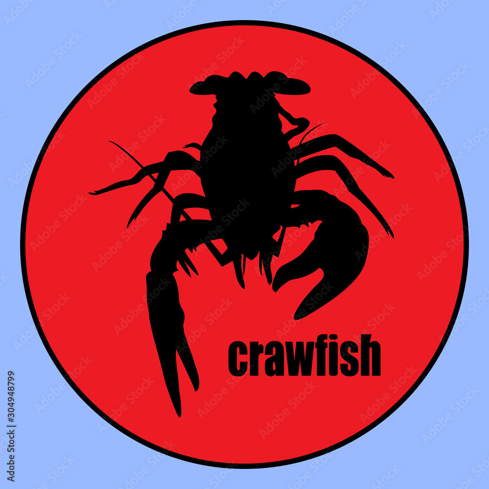 Poster top exclusive crawfish label crawfish silhouette, crayfish icon ...