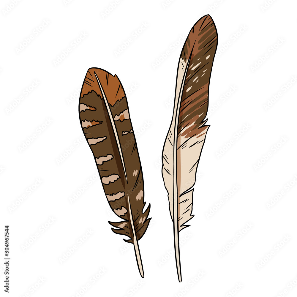 Cute cartoon feathers doodle image. Media highlights graphic symbol ...