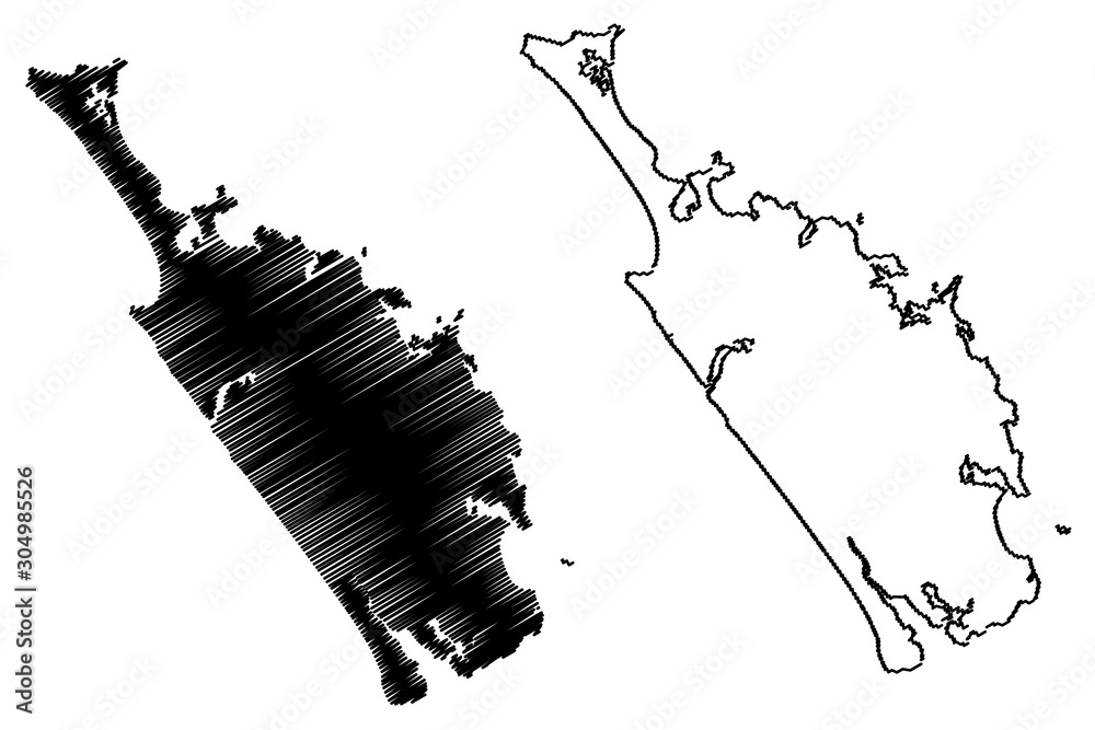 Northland Region (Regions of New Zealand, North Island) map vector ...