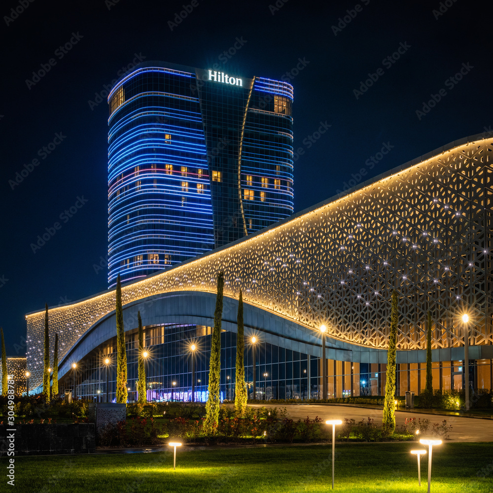 Hilton Hotel At Night