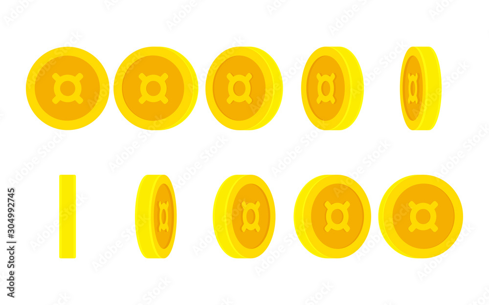 Coin with generic currency symbol rotating animation sprite sheet on ...