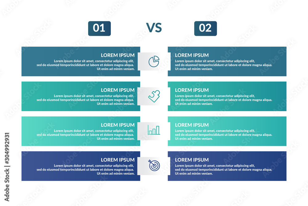 comparison infographic template design for business presentation Stock ...