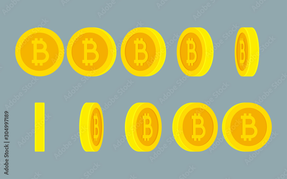 Bitcoin rotating animation sprite sheet on white background Stock ...