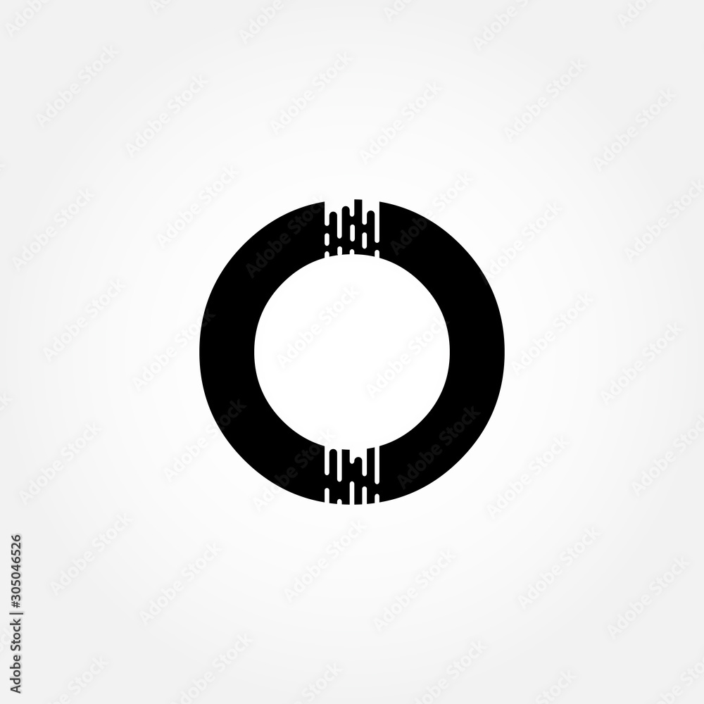 Ititial Brush Letter O Logo Design vector Template. Abstract Dots ...