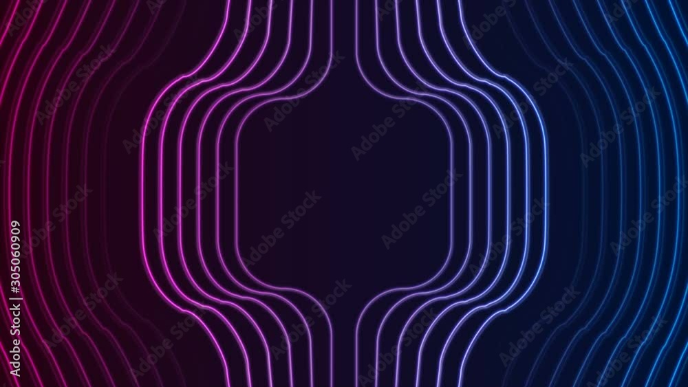 Bright neon glowing retro refracted lines abstract motion background ...