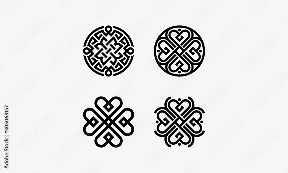 Ornament logo design. Motif symbol vector illustration. Stock Vector ...