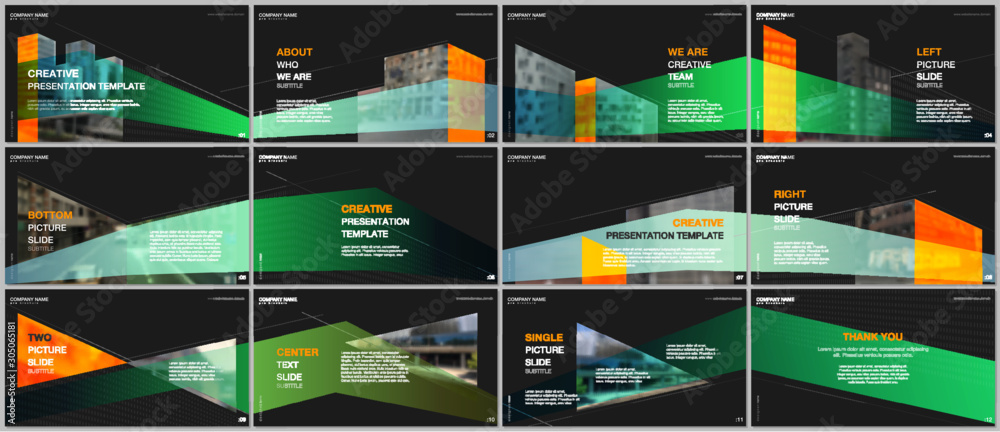 Presentations design, portfolio vector templates with architecture ...