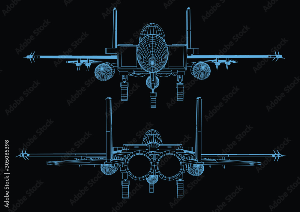 The structure of a 3D technology jet plane Stock Vector | Adobe Stock