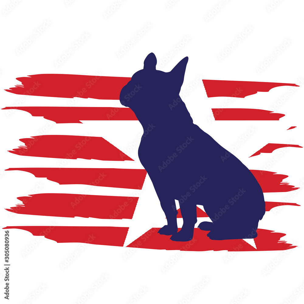 French Bulldog Dog flag, American Flag, Fourth of July, 4th of July ...