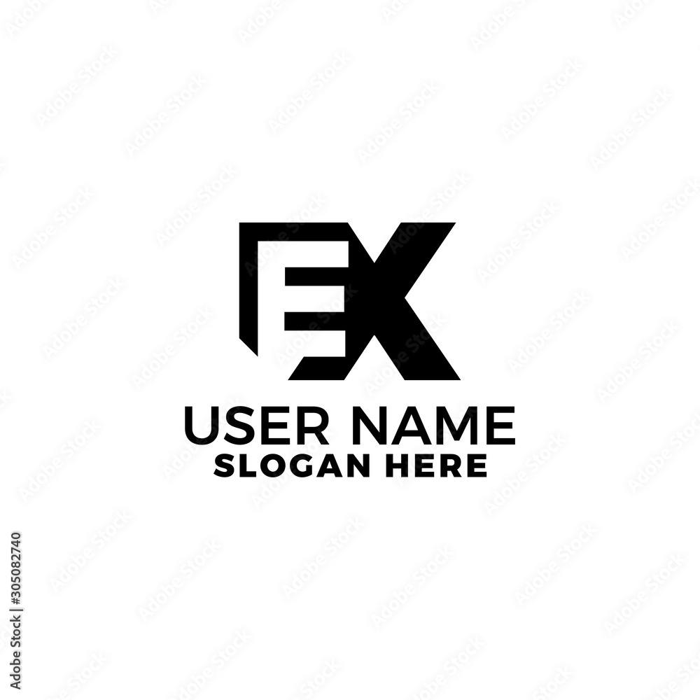 EX logo with unique and creative writing Stock Vector | Adobe Stock