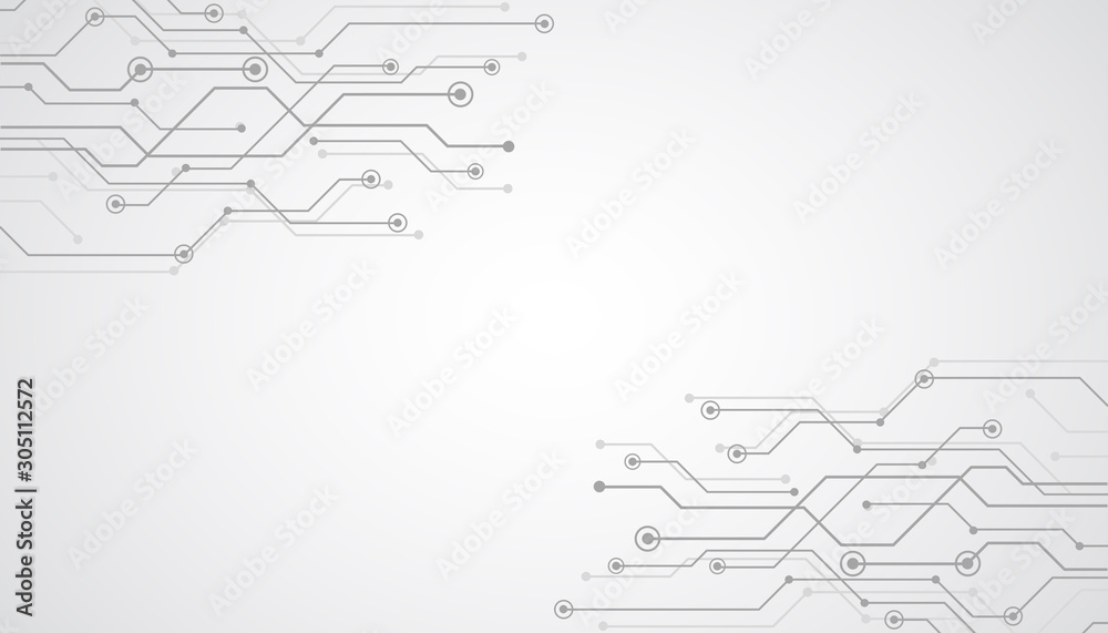 Futuristic gray technology background, electronic motherboard, abstract ...