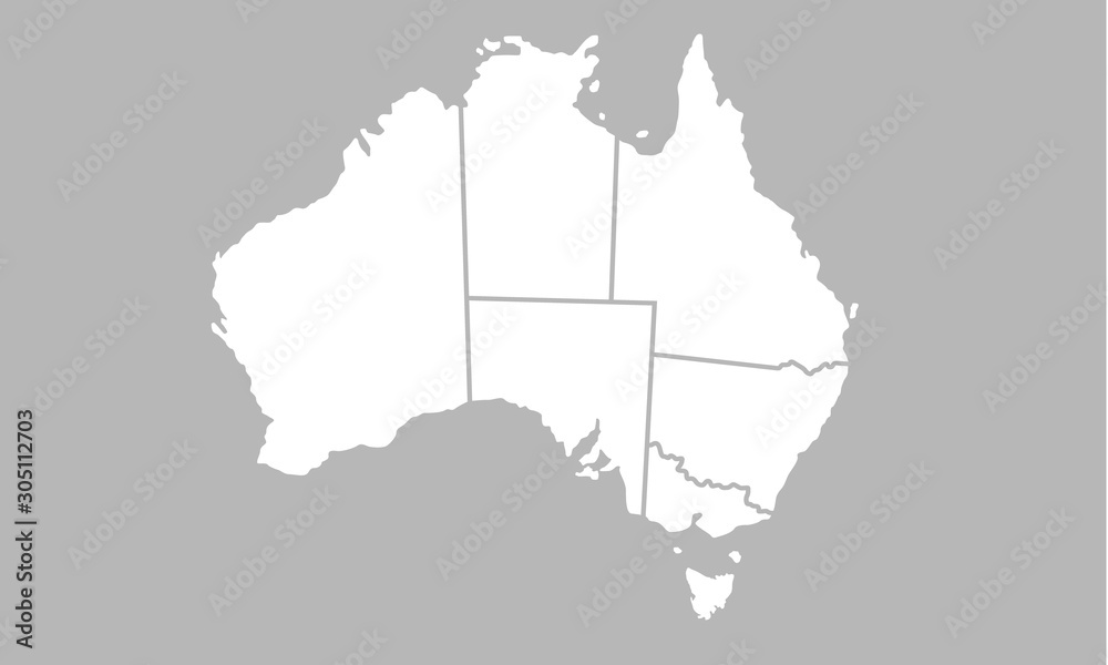 Map of Australia isolated on white background. Australia blank map ...