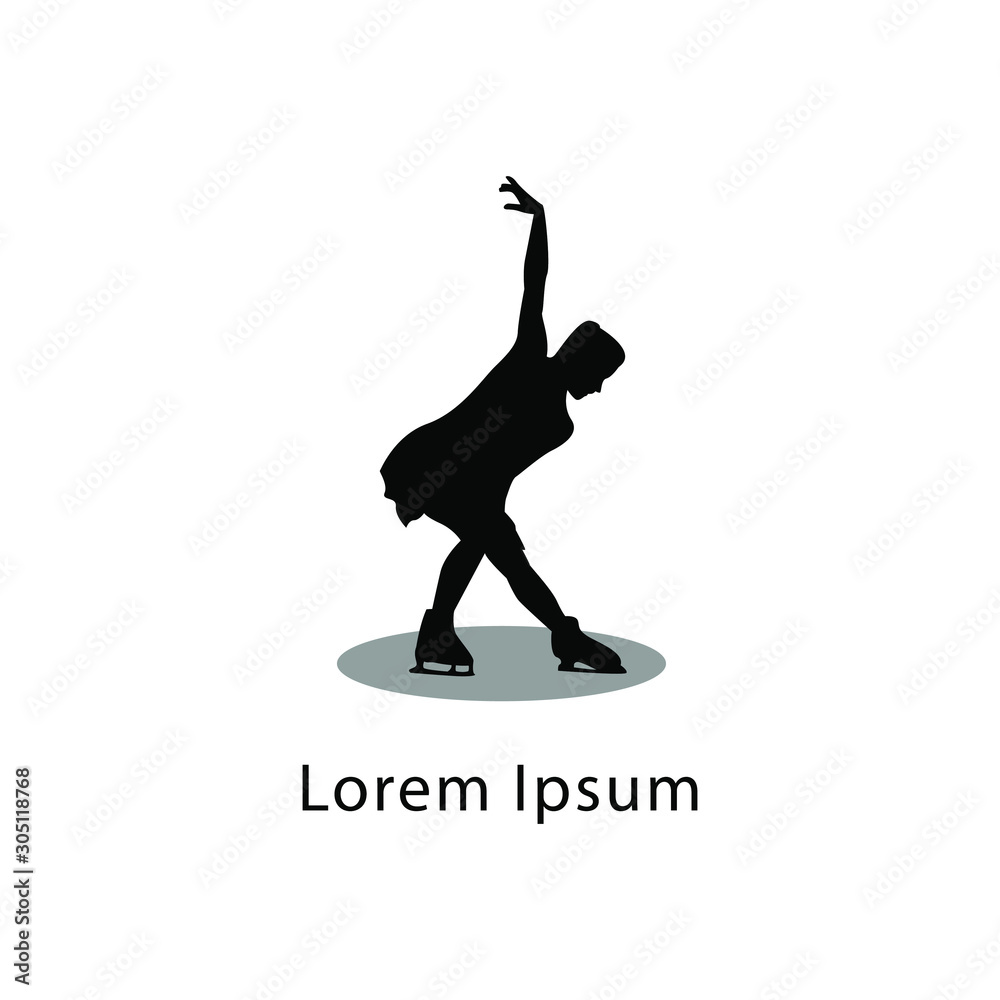 ice skating logo, emblems and design elements. Vector illustration ...