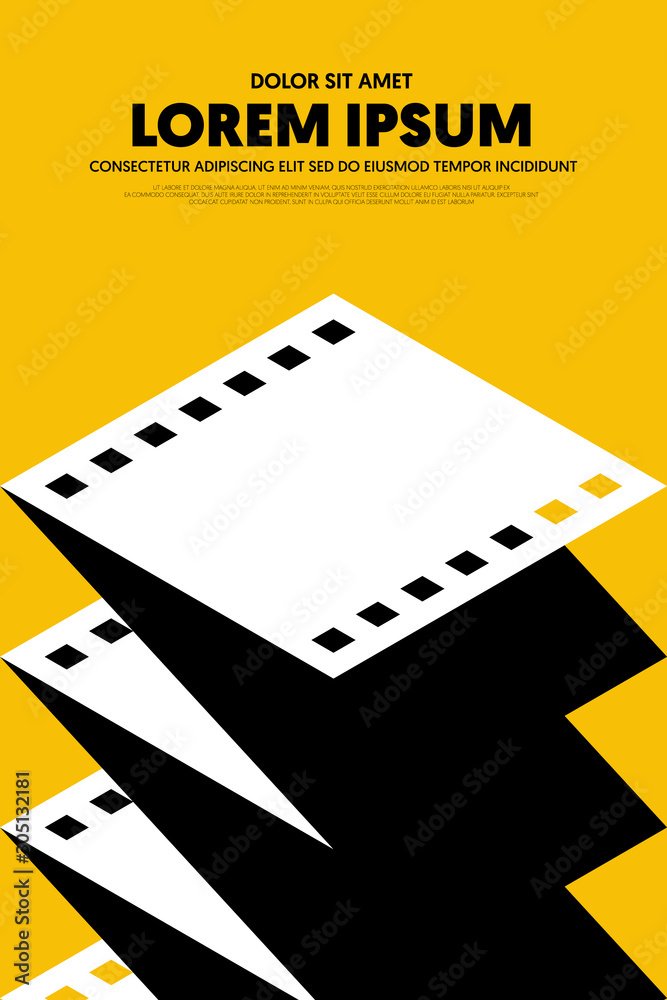 Movie and film poster design template background vintage retro style ...