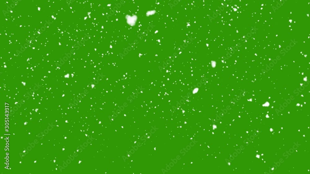 Nature snowfalling on green screen background Stock Video | Adobe Stock