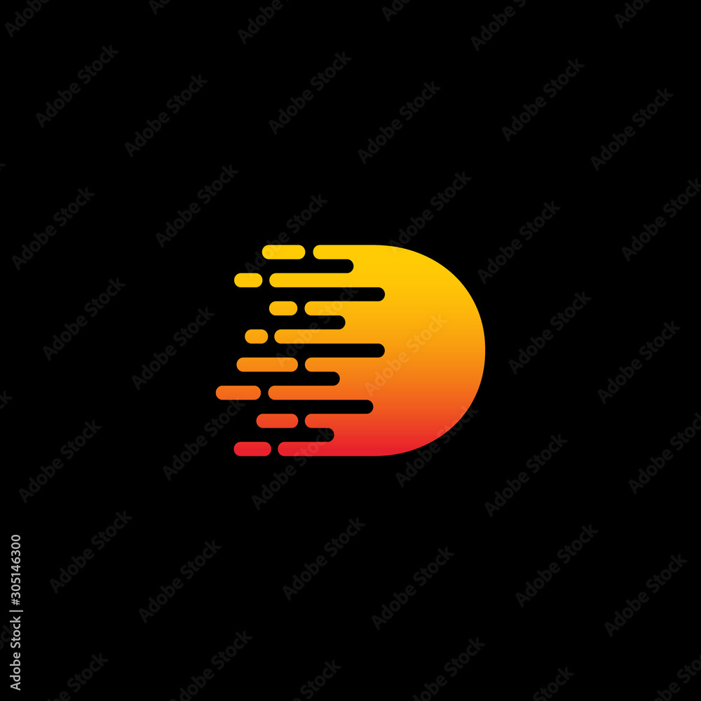 Initial Letter D Speed Logo Design Template Stock Vector | Adobe Stock