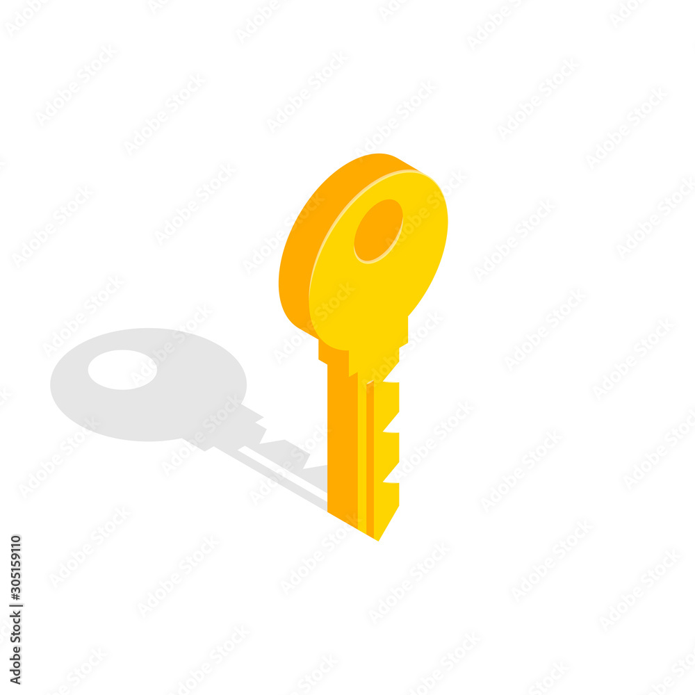 Isometric key Icon in trendy style isolated on white background. Safety ...