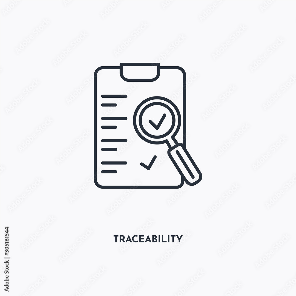 Traceability outline icon. Simple linear element illustration. Isolated ...