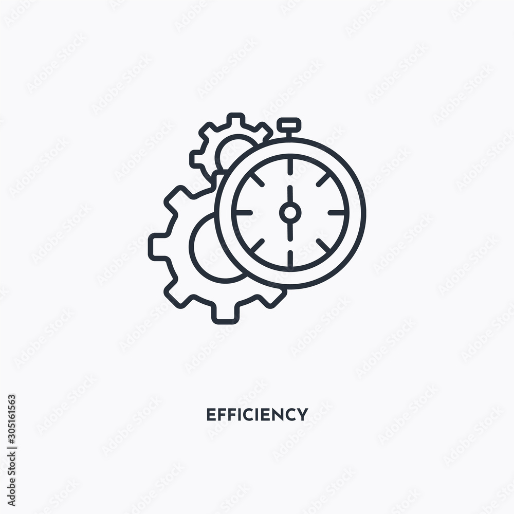 Efficiency outline icon. Simple linear element illustration. Isolated ... Efficiency outline icon. Simple linear element illustration. Isolated ...