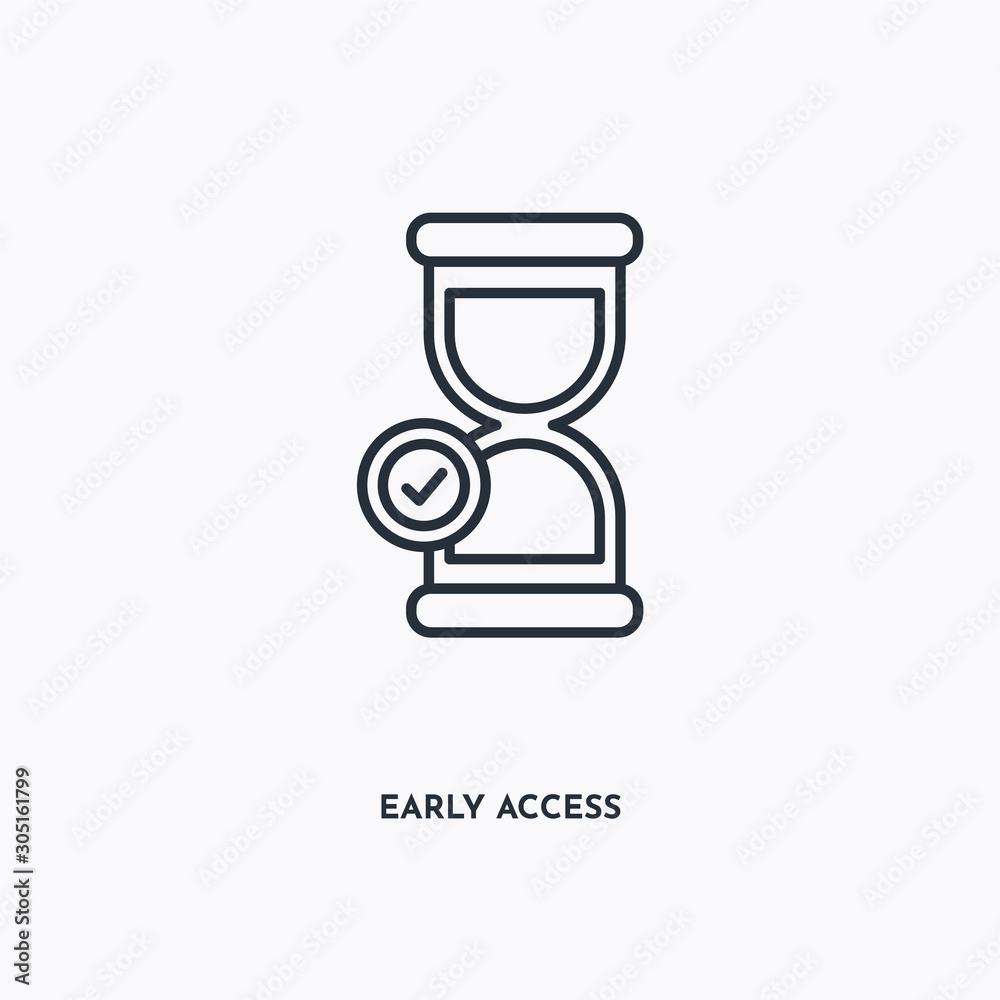 Early access outline icon. Simple linear element illustration. Isolated ...