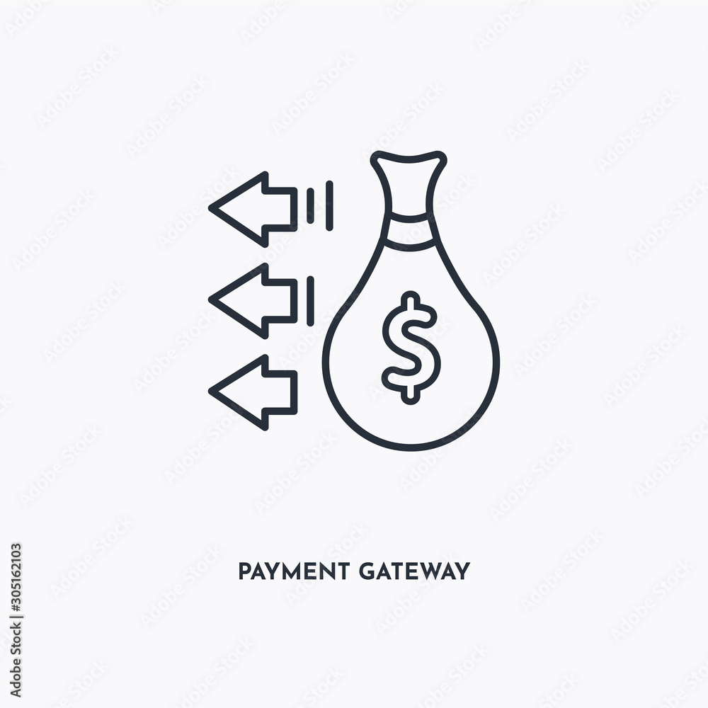 Payment Gateway outline icon. Simple linear element illustration ...