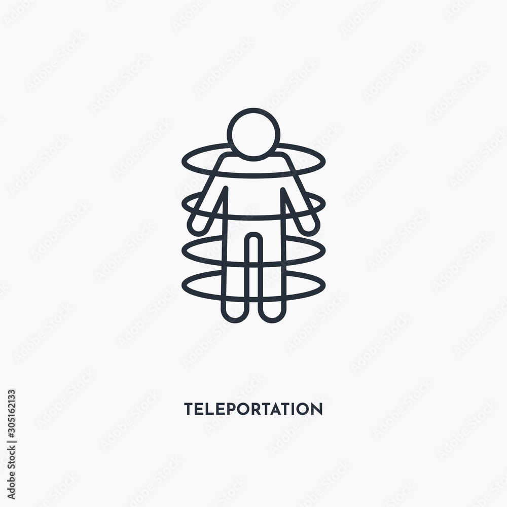 Teleportation outline icon. Simple linear element illustration ...