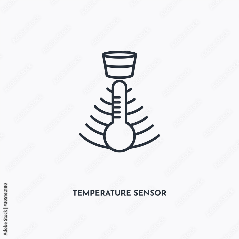 Temperature Sensor outline icon. Simple linear element illustration ...