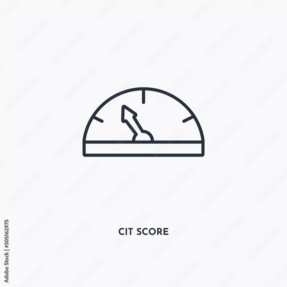 Cit score outline icon. Simple linear element illustration. Isolated ...