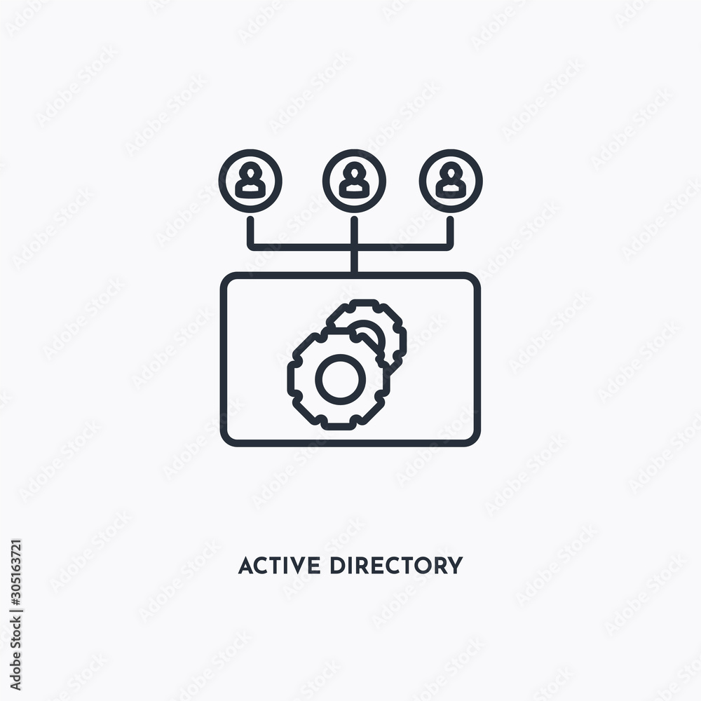 active directory outline icon. Simple linear element illustration ...