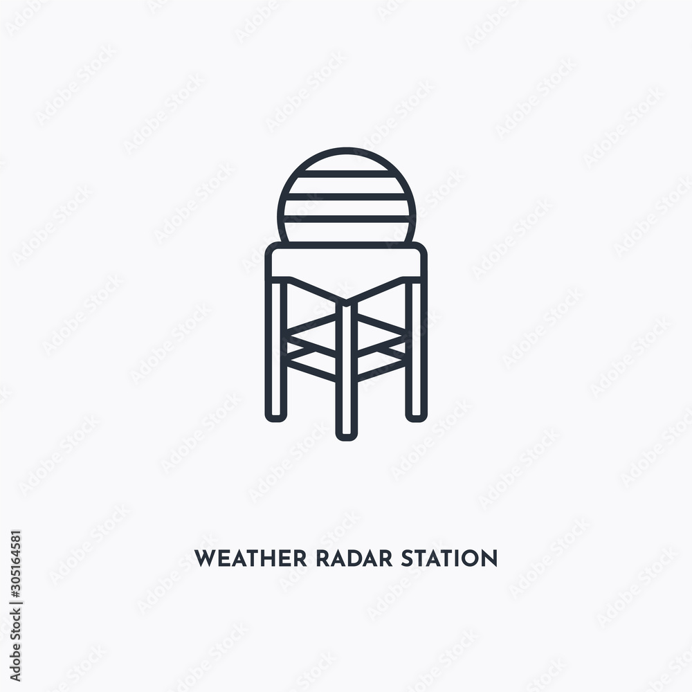 Vecteur Stock Weather radar station outline icon. Simple linear element ...