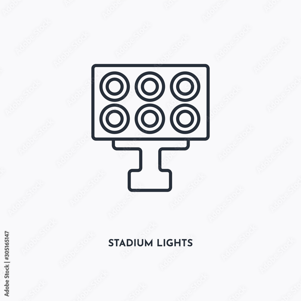stadium lights outline icon. Simple linear element illustration ...
