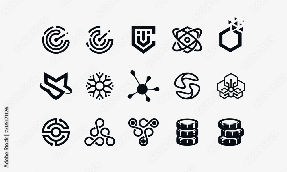 Logo collection for technology. analytic. business - vector Stock ...