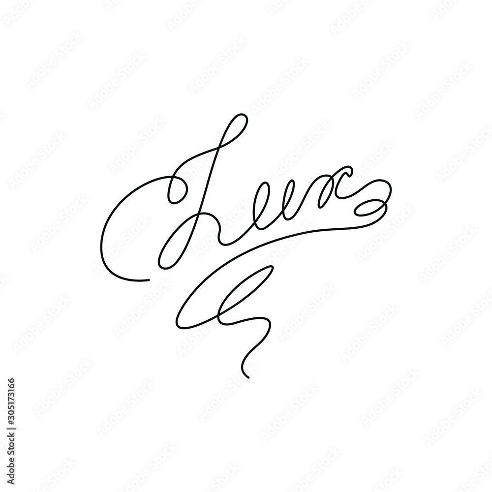Lux emblem or logo design, continuous line drawing, hand lettering ...
