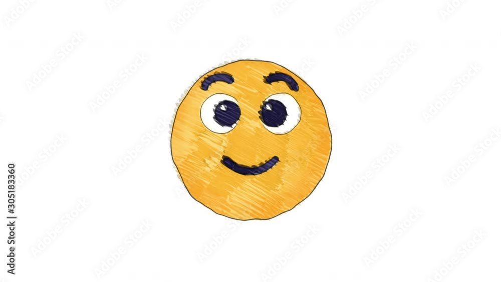 Stop motion animation of marker drawn Mmmm emoji on a whiteboard ...