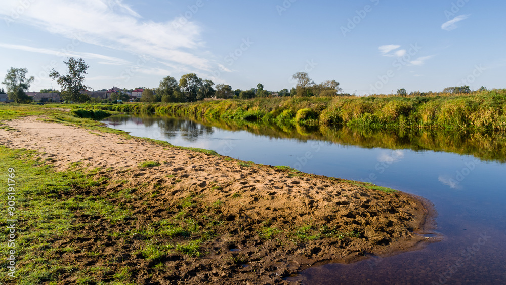 Narwiański Park Narodowy, Rzeka Narew w Surażu, Podlasie, Polska Stock ...