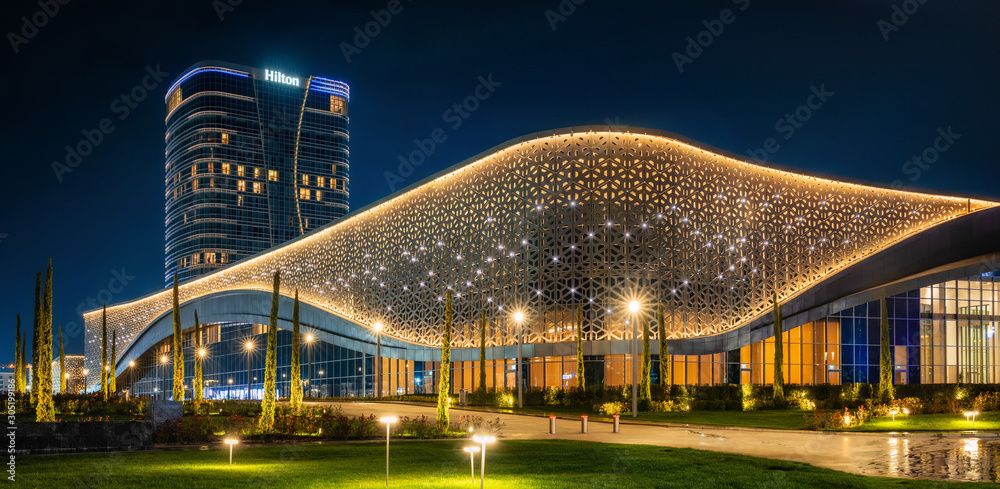 Hilton Hotel At Night