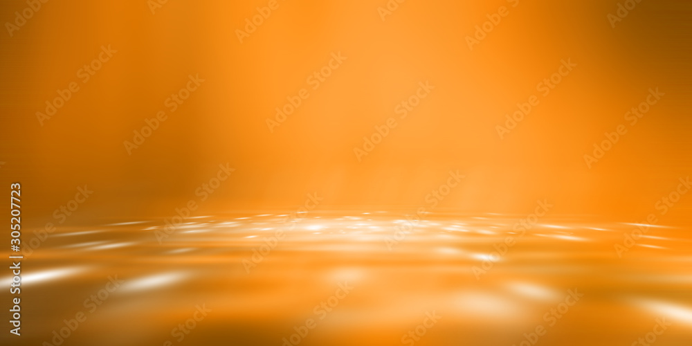 Colorful Golden studio room and yellow spotlight backdrop for display ...