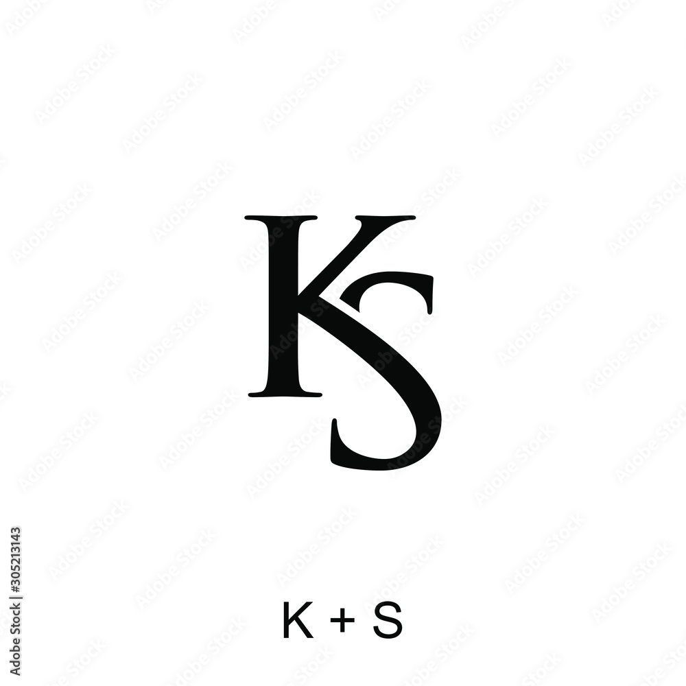 letter K and S concept for initials logo template ready to use Stock ...