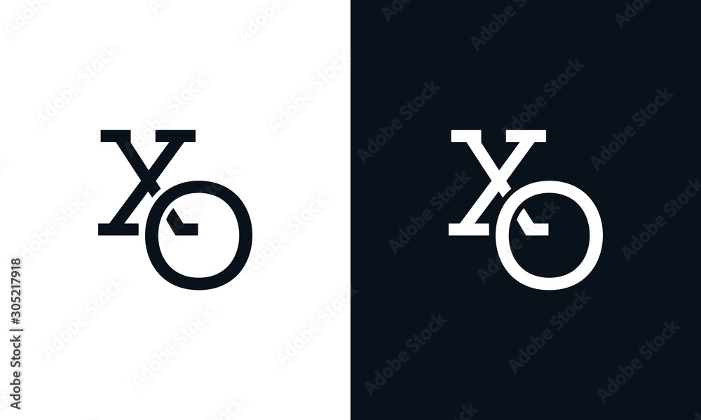 Line art letter XO logo. This logo icon incorporate with two letter in ...