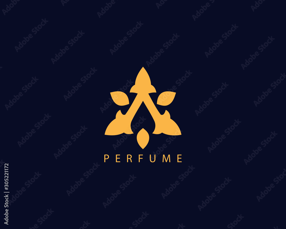 Initial Golden Letter a perfume logo Design Stock Vector | Adobe Stock