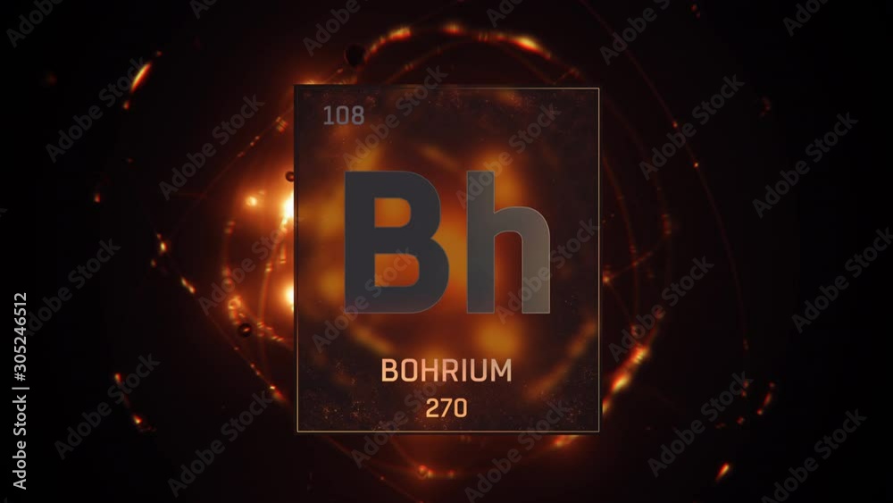 Bohrium as Element 107 of the Periodic Table. Seamlessly looping 3D ...